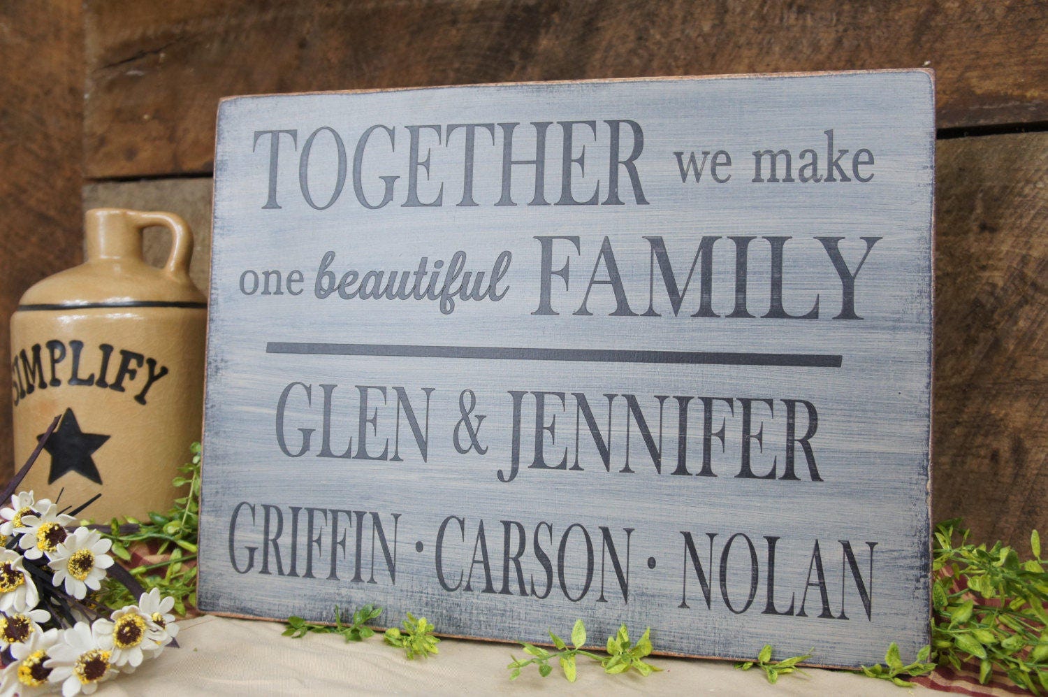 Personalized Family Sign TOGETHER We Make One Beautiful FAMILY - Etsy