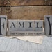 Family Block Set Custom With Names 7 Pieces All Wood Rustic Style Laser ...