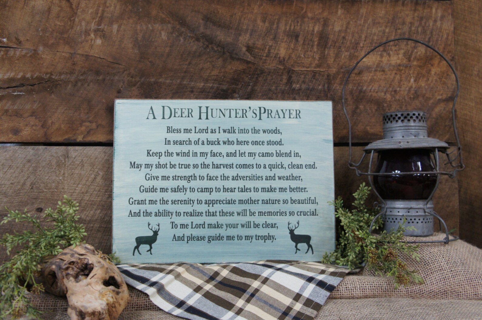 A Deer Hunters Prayer Rustic Sign is Great for Dad Brother | Etsy