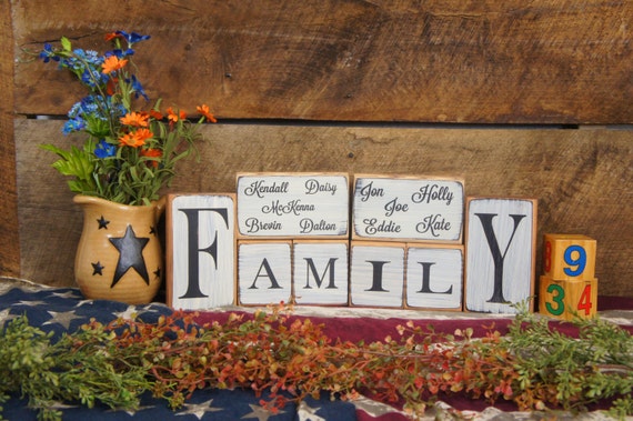 8 Piece Custom Block Set Family Personalized With - Etsy