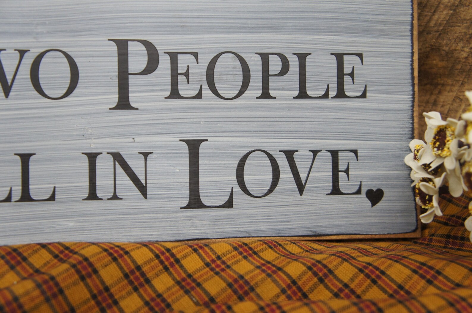 All Because Two People Fell in Love Sign with small heart at | Etsy