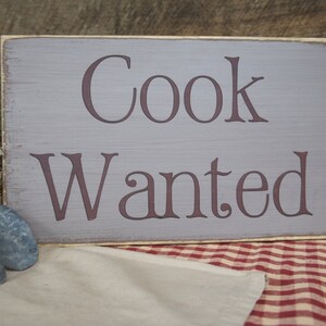 Cook Wanted Kitchen Sign Rustic Style Great Sign for the Kitchen Area ...