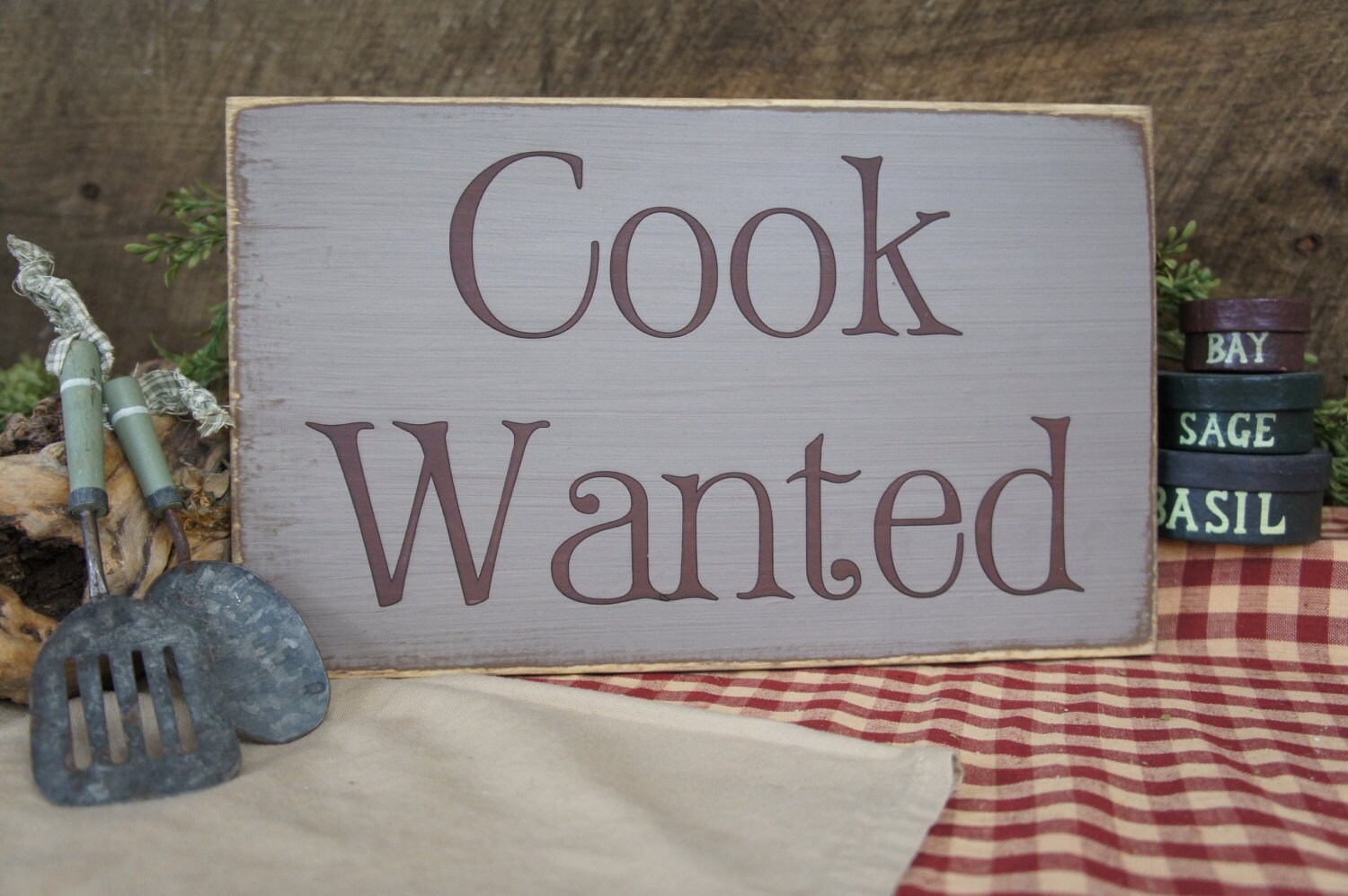 Cook Wanted Kitchen Sign Rustic Style Great Sign for the | Etsy