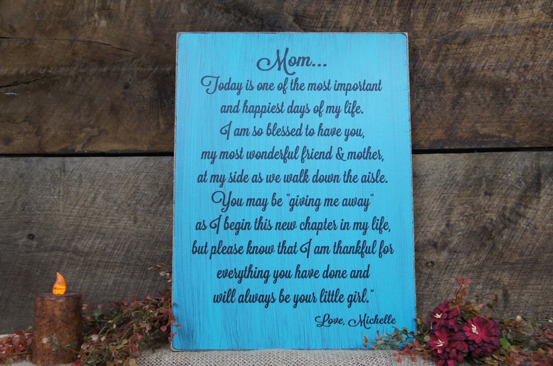 Mother of the Bride. Wonderful Sign for Your Mom on Your Special ...