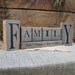 Family Block Set Custom With Names 7 Pieces All Wood Rustic Style Laser ...