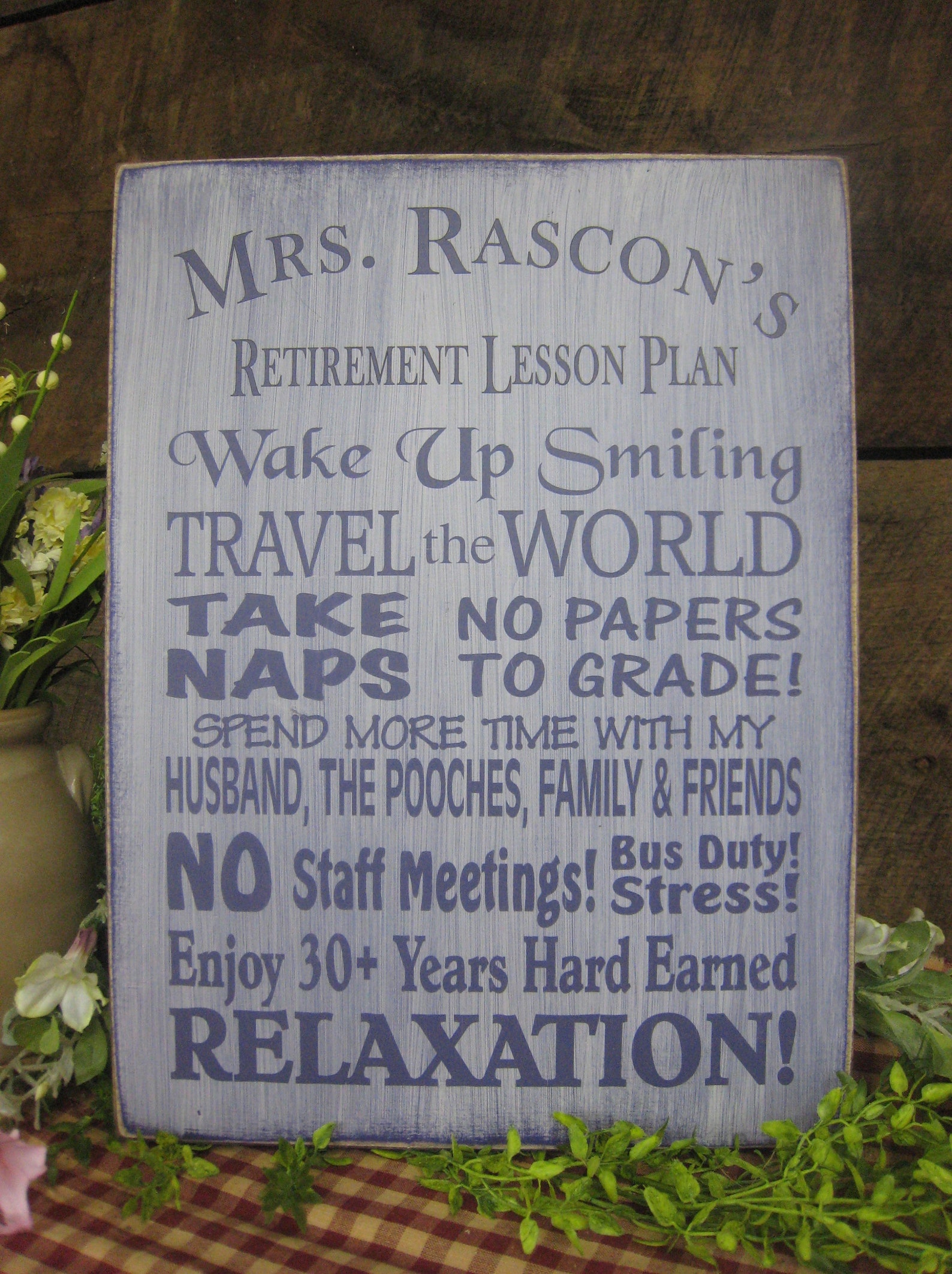 Retirement Sign Rustic & Classy Personalized Gift for Retiree | Etsy