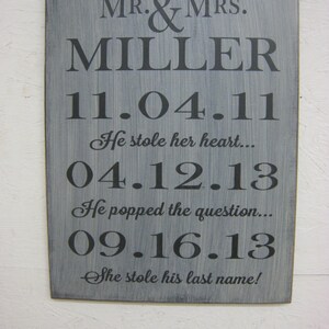 Personalized Rustic Wedding or Anniversary Sign With Name and Dates - Etsy