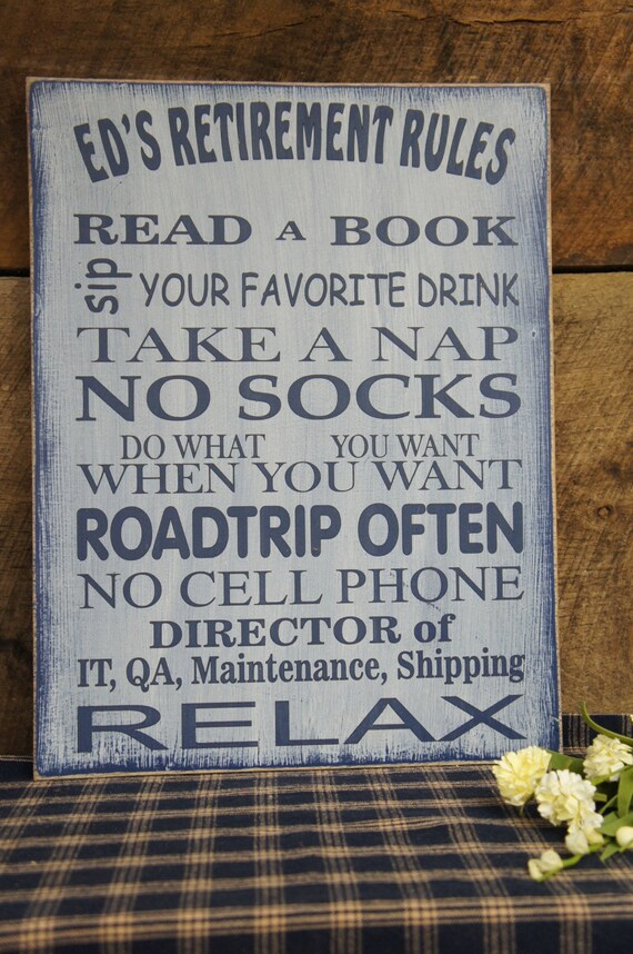 Retirement Sign Rustic & Classy Personalized Gift for Retiree | Etsy UK
