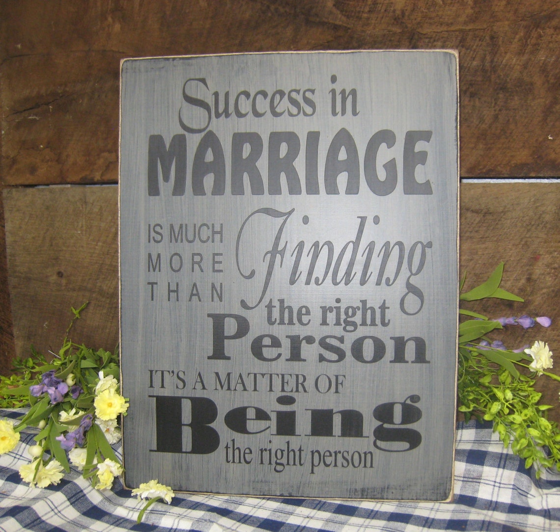 Rustic Subway Marriage Sign Success in marriage is much more | Etsy