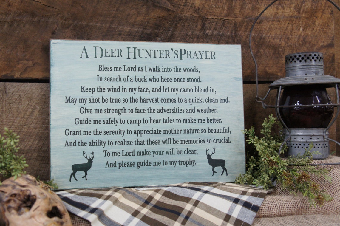 A Deer Hunters Prayer Rustic Sign is great for Dad Brother | Etsy