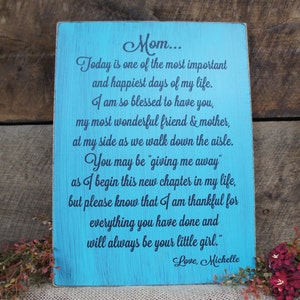 Mother of the Bride. Wonderful Sign for Your Mom on Your Special ...