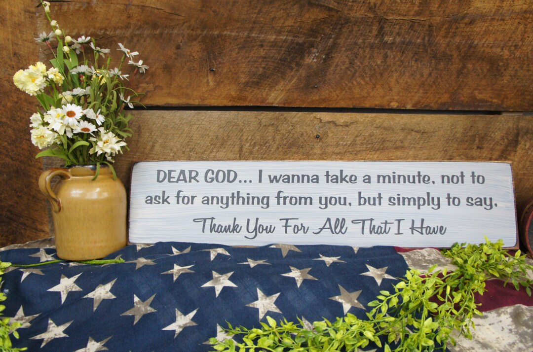 Rustic Christian Sign: Thank You God, Distressed Wood Wall Decor - Etsy