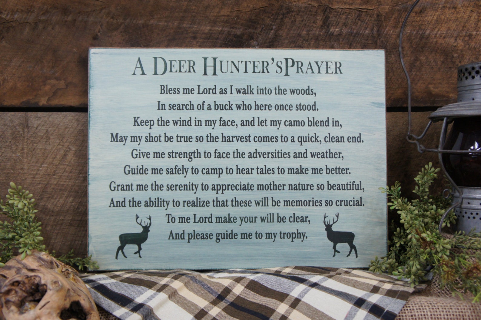 A Deer Hunters Prayer Rustic Sign is Great for Dad Brother | Etsy