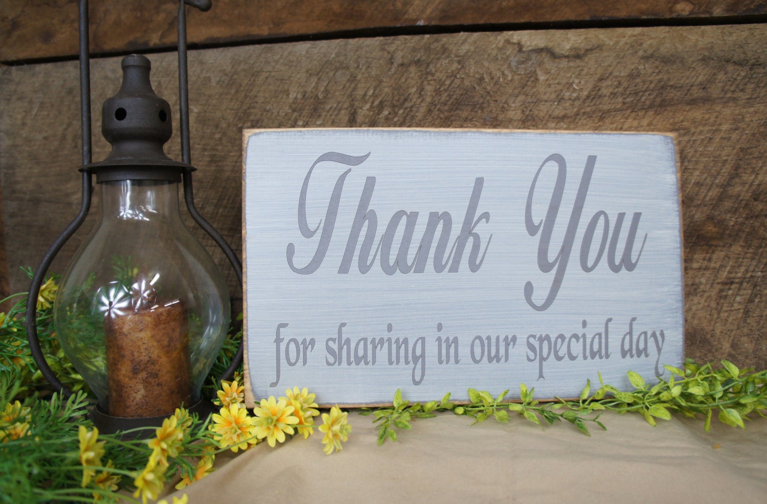 Thank You for Sharing in Your Special Day Rustic Style Sign - Etsy