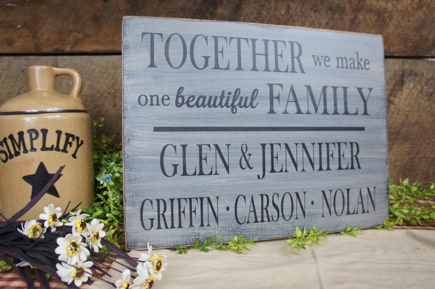 Personalized Family Sign TOGETHER We Make One Beautiful FAMILY - Etsy