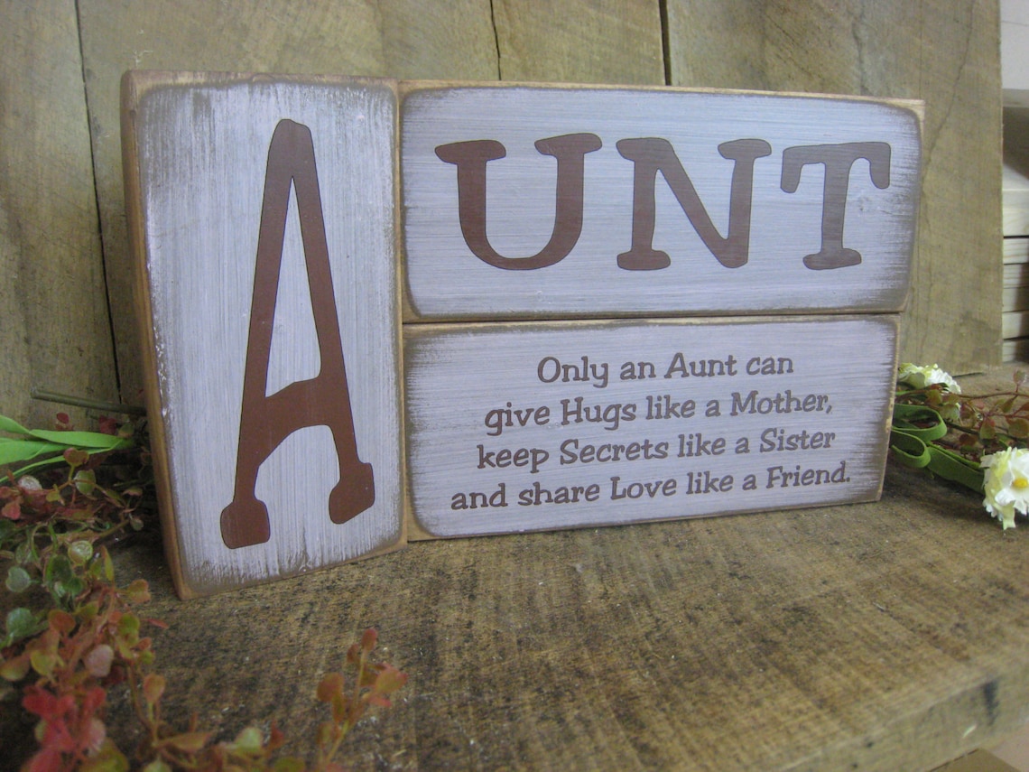 Aunt Gifts 3 Piece Rustic Style Wooden Block Set Only an Aunt - Etsy