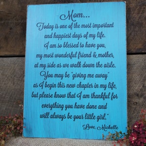Mother of the Bride. Wonderful Sign for Your Mom on Your Special ...