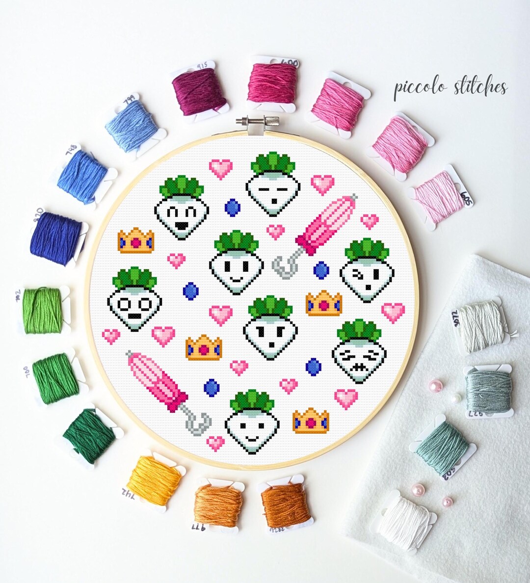 Turnip Princess | Digital PDF Cross Stitch Pattern | Princess Peach ...
