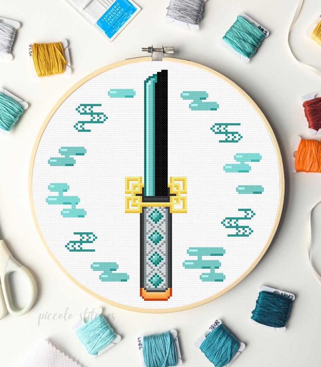 Mist Pillar Sword | Cross Stitch Pattern Digital PDF | Mist Breathing ...