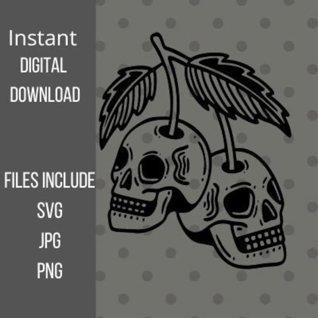 Cherry Skulls Cut File: SVG, PNG, JPG (digital Download) - Etsy
