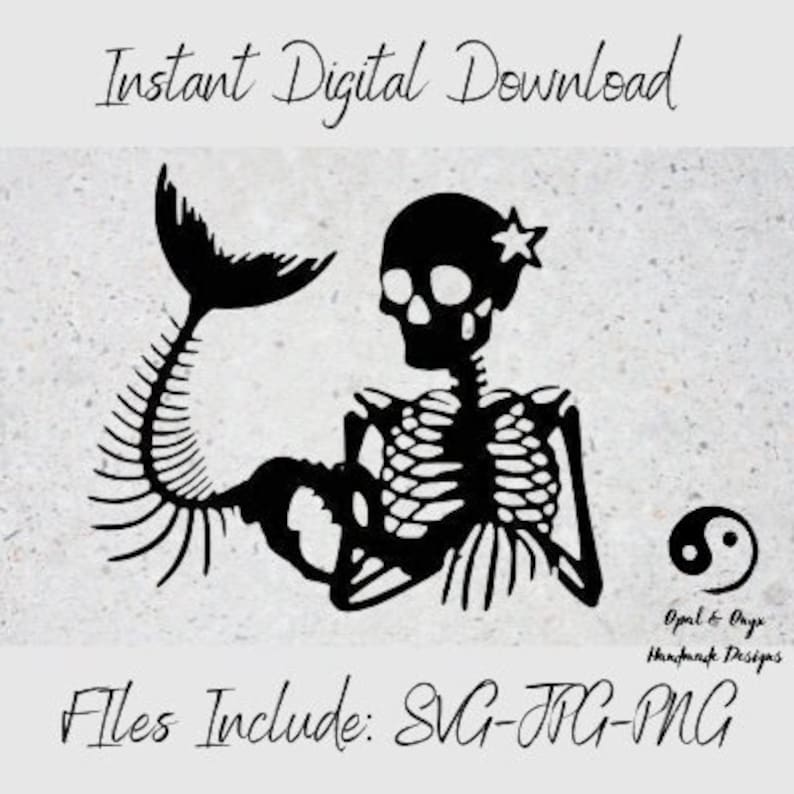 Mermaid Skeleton, Cut File, SVG, Mythical Creature - Etsy