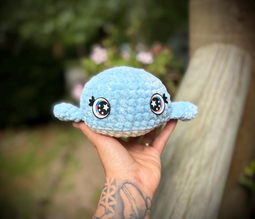 Whinston the Whale Crochet Plushie – Handmade Blue Whale Amigurumi ...