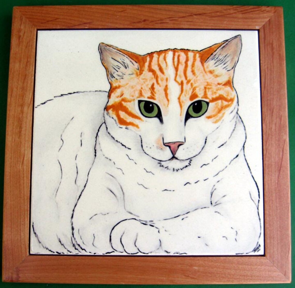 Cat Portrait Tile Custom-8 Framed - Etsy
