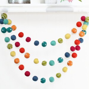 Felt Ball Garland Spring Easter, Pom Pom Garland Spring, Easter Garland ...