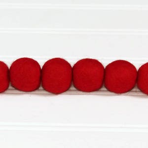 Felt Ball Garland Red for Christmas, Red Pom Pom Garland, Christmas ...