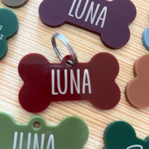 Acrylic Custom Engraved Pet ID Tags Personalized Front and Back Dog ...