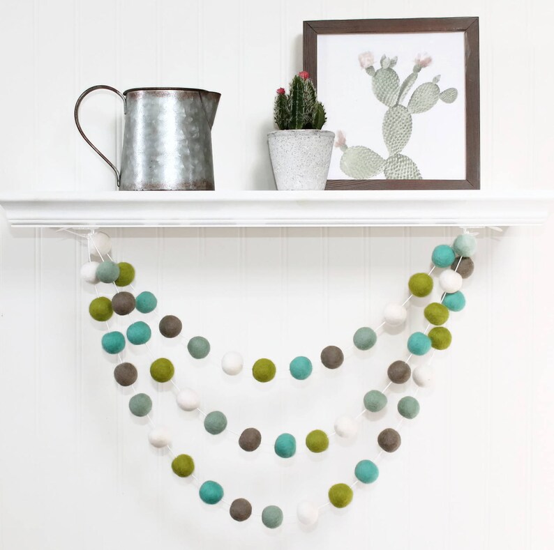 Spring FELT BALL GARLAND Pom Pom Garland Easter Nursery | Etsy