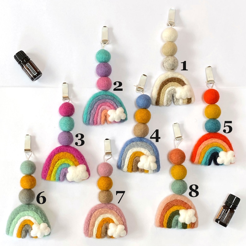 Rainbow CAR DIFFUSER // Essential Oil Diffuser // Wool Ball - Etsy