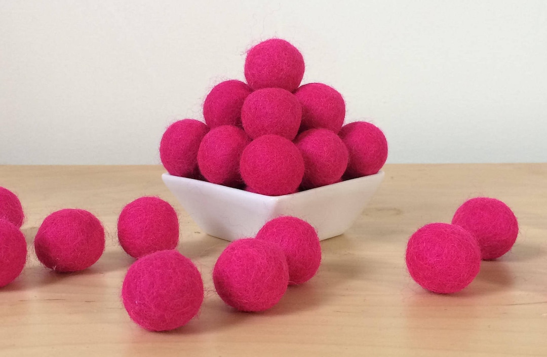 Felt Balls: HOT PINK, Felted Balls, DIY Garland Kit, Wool Felt Balls ...