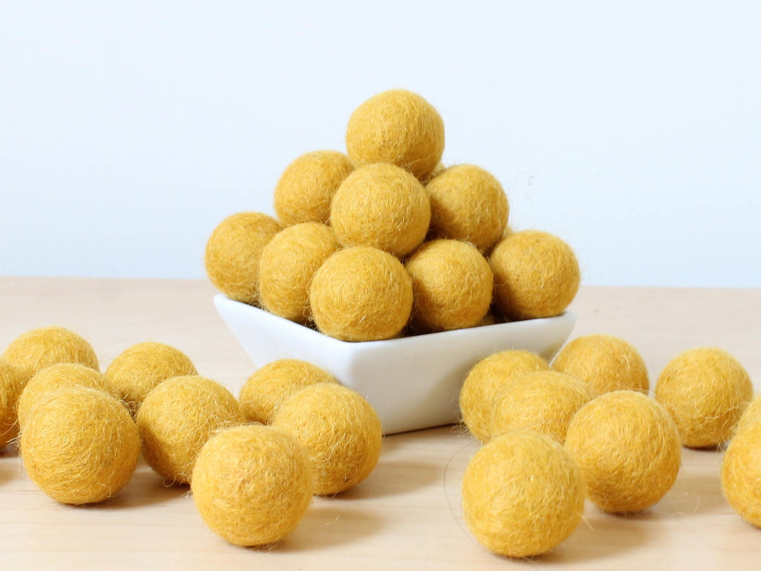 Felt Balls: MUSTARD, Felted Balls, DIY Garland Kit, Wool Felt Balls ...