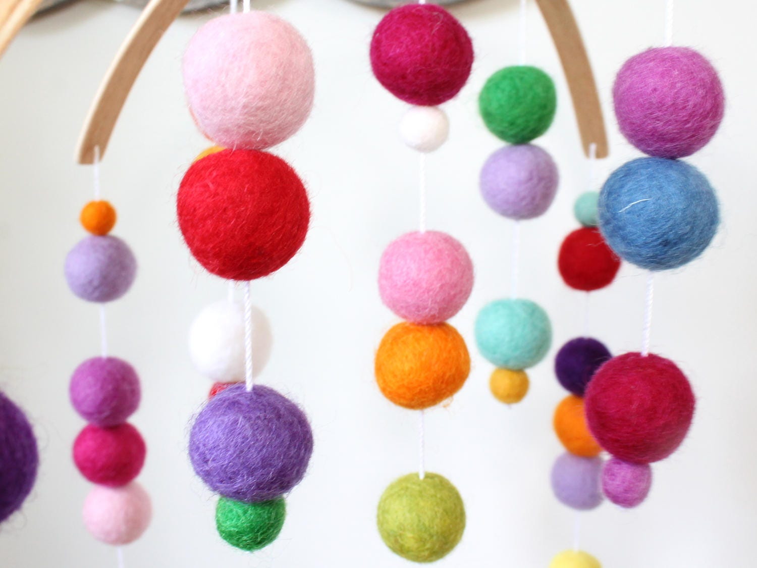 RAINBOW Felt Ball Mobile Baby Mobile Crib Mobile Nursery | Etsy