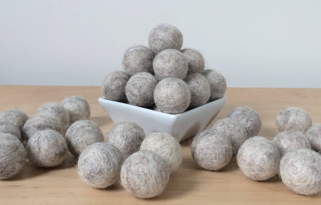 Felt Balls: OATMEAL GREY Wool Felt Balls, Felt Balls, Pom Pom Balls ...