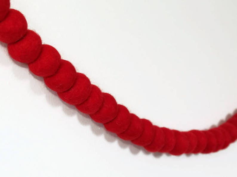 Felt Ball Garland Red for Christmas Red Pom Pom Garland - Etsy