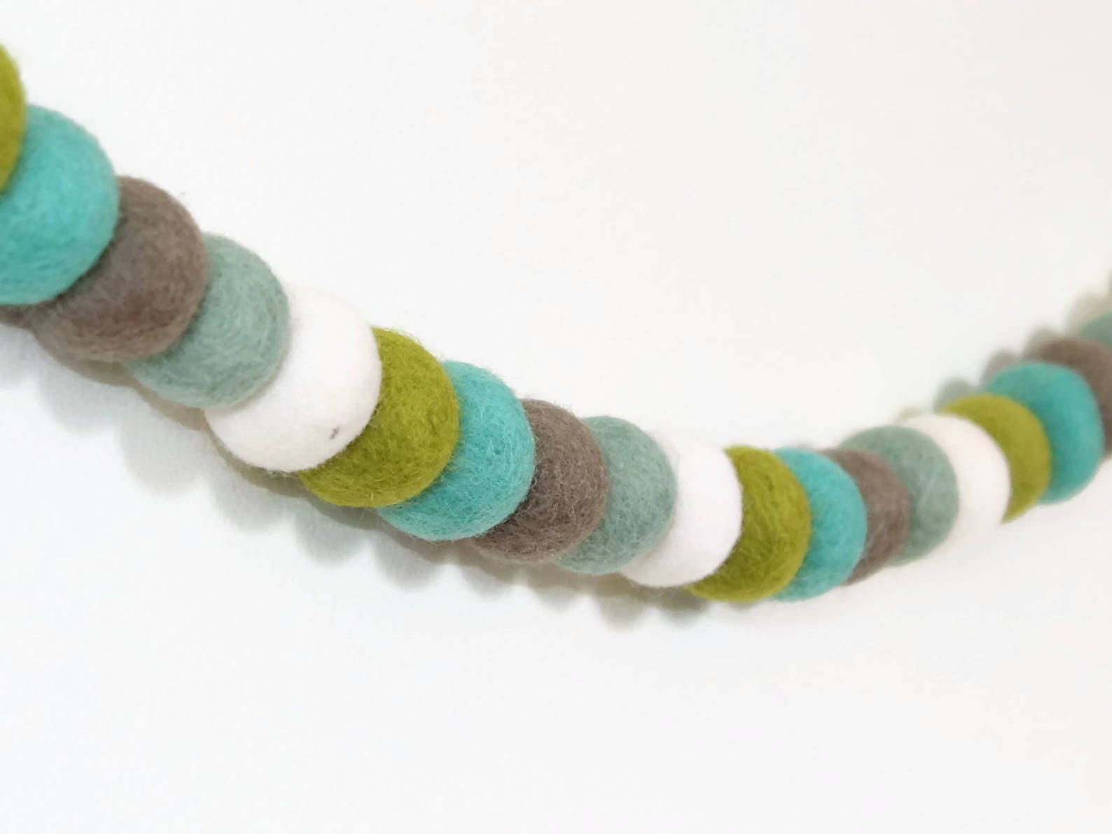Spring FELT BALL GARLAND, Pom Pom Garland Easter, Nursery Decor, Felt ...