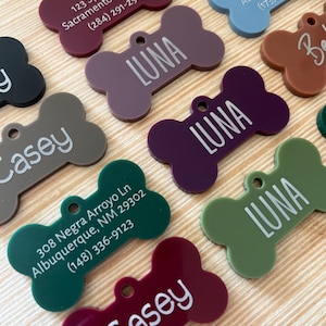 Acrylic Custom Engraved Pet ID Tags Personalized Front and Back Dog ...