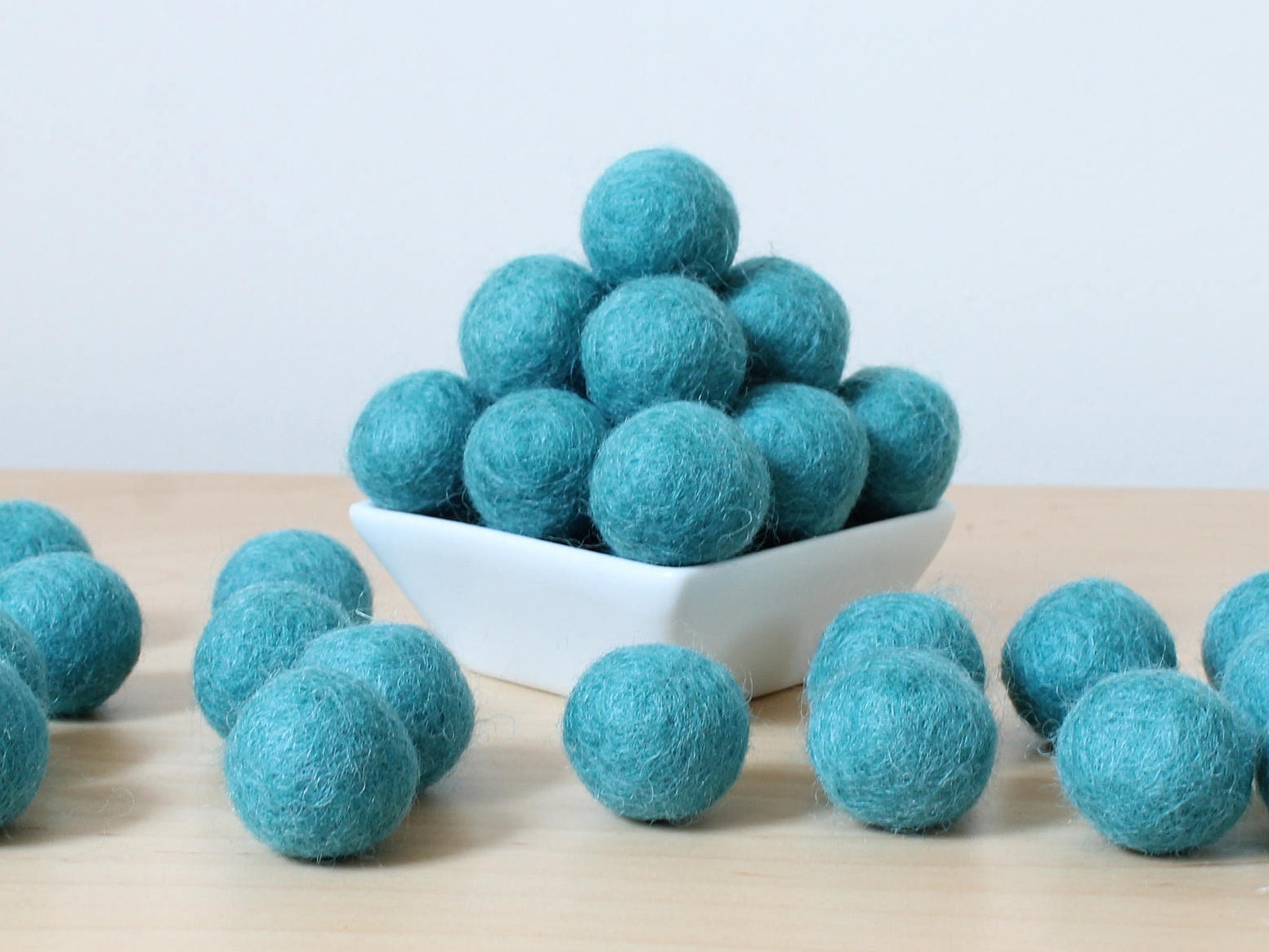 Felt Balls: TEAL Felted Balls DIY Garland Kit Wool Felt | Etsy
