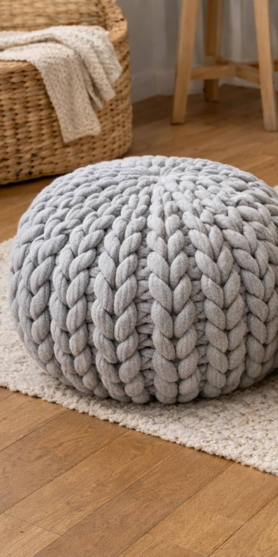 Chunky Knit Floor Pouf Patterns Only - Etsy
