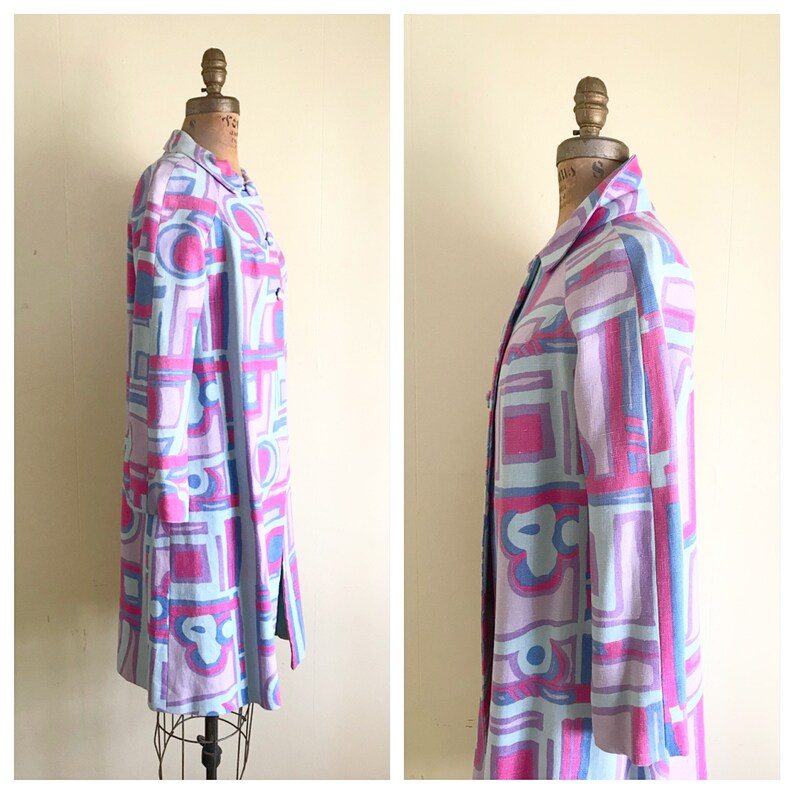 GEOMETRIC WOMEN'S MOD Go-go 1960's Vintage 1960s Pink, Blue & Lavender ...