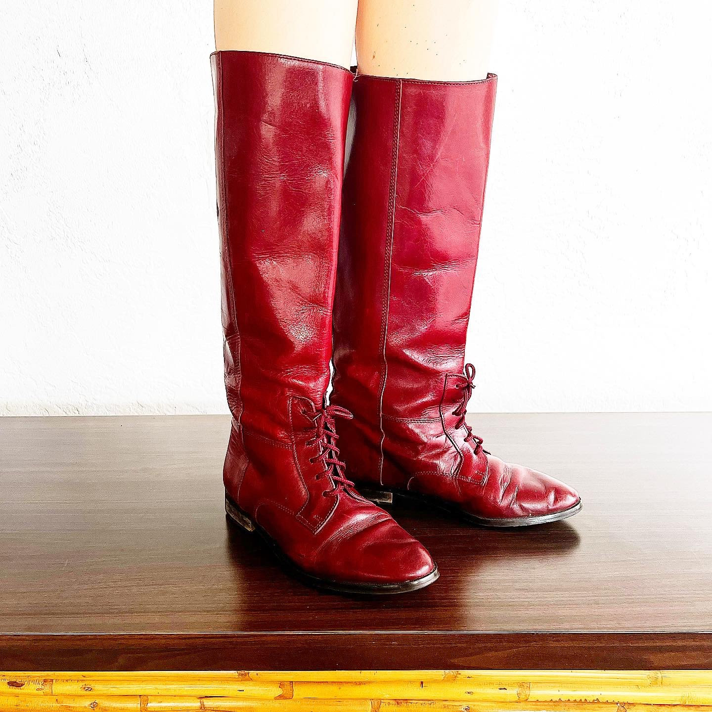 CUSTOM ITALIAN MADE Maria Pia for Marc Alpert Wine Leather 1980’s 80s ...