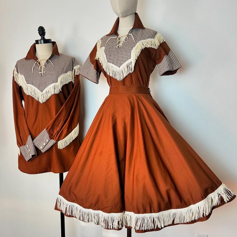 MATCHING Set 1950’s 50s 1960’s 60s His & Hers Vintage Brown Fringe ...