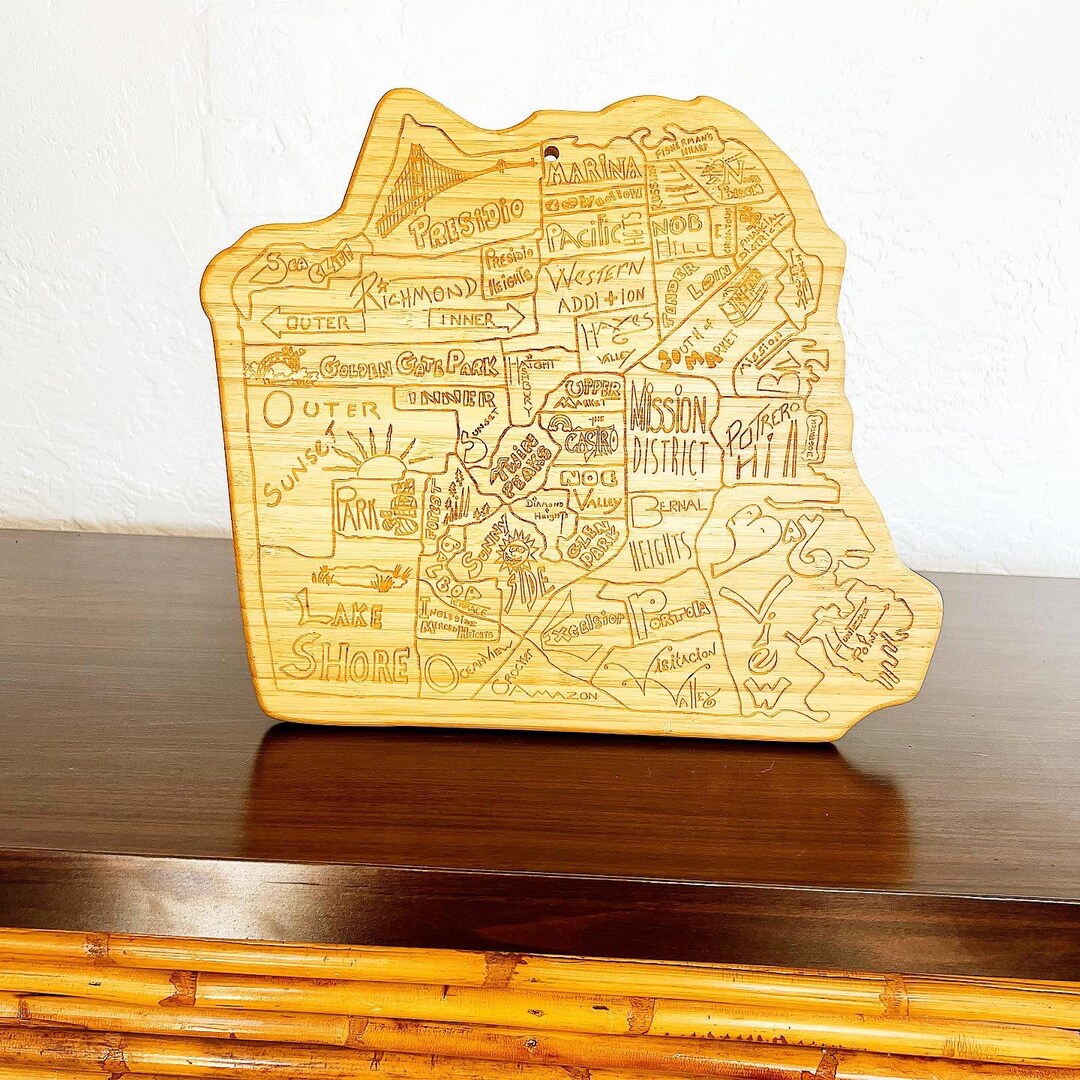 ETCHED SAN FRANCISCO Vintage Style Totally Bamboo Charcuterie Kitchen ...