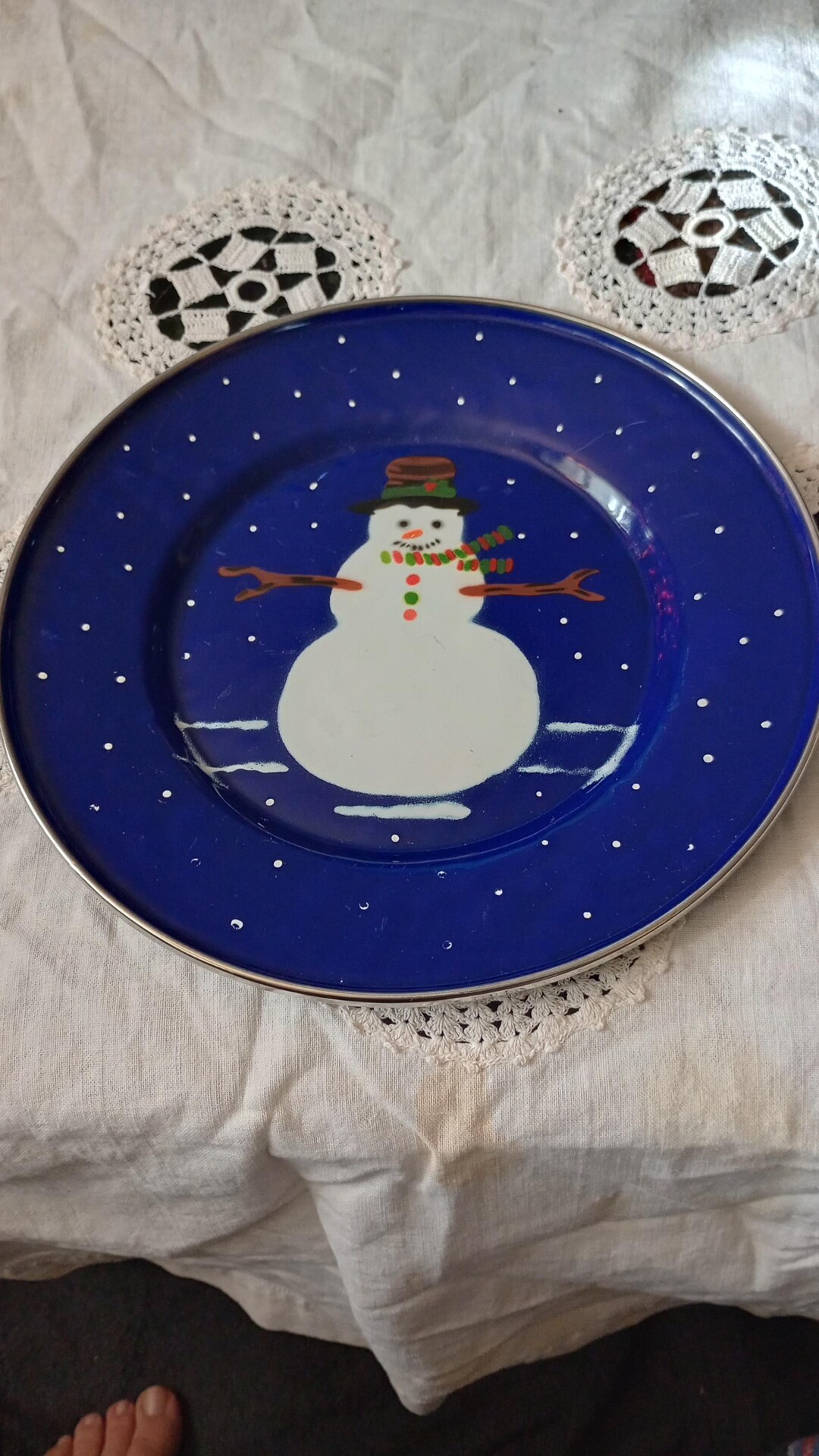 Vintage 1997 Golden Rabbit II Denise Harvey Enamel Snowman Christmas ...