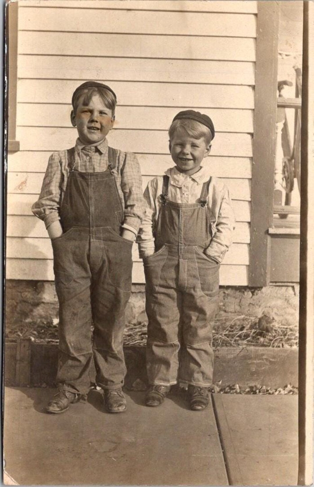Antique Boys in Overalls RPPC Postcard Crooks South Dakota - Etsy