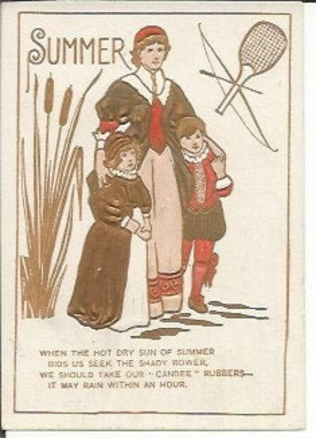 Antique Summer Furst Hess & Co Shoes Card 1890's Embossed Beech Creek ...