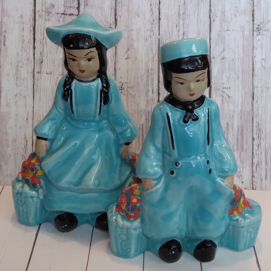 Vintage Blue Dutch Boy and Girl Figurines - Etsy