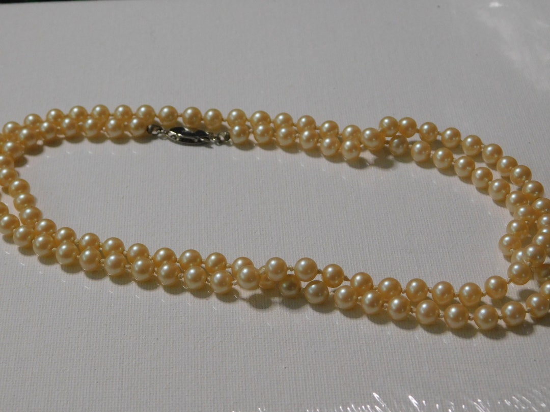 Vintage G Silver Pearl Necklace - Etsy